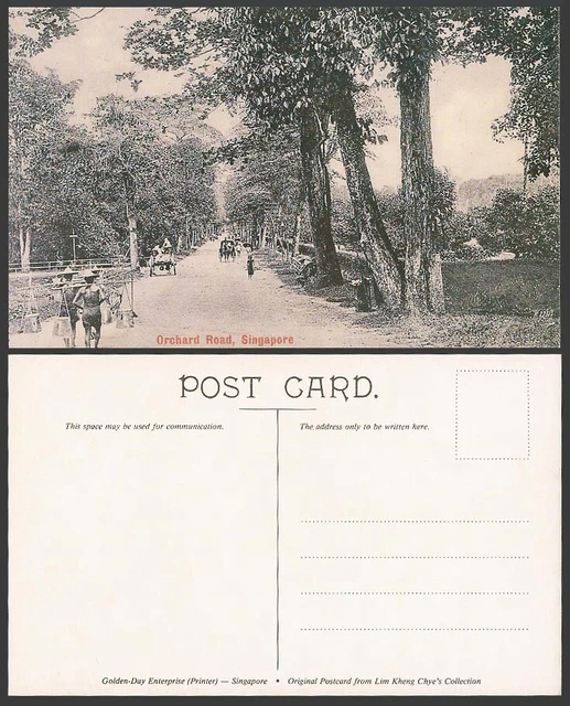 SINGAPORE REPRO POSTCARD Orchard Road Street Scene Native Coolies ...