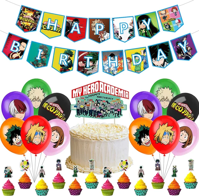MY HERO ACADEMIA Birthday Decorations MHA Cake Decorations Supplies Kit ...