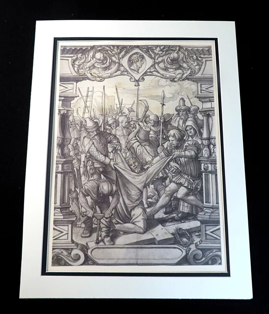 HOLBEIN OLD MASTER Drawing Jesus Christ Calvary Crucifixion Antique ...