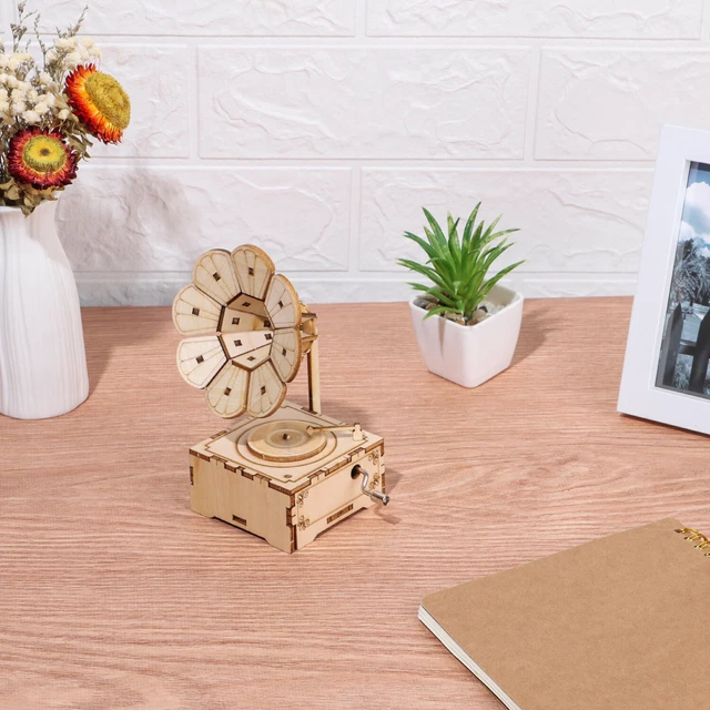 KIT PUZZLE BOX For Children Music Box Wood Building Kits 3D Wooden ...