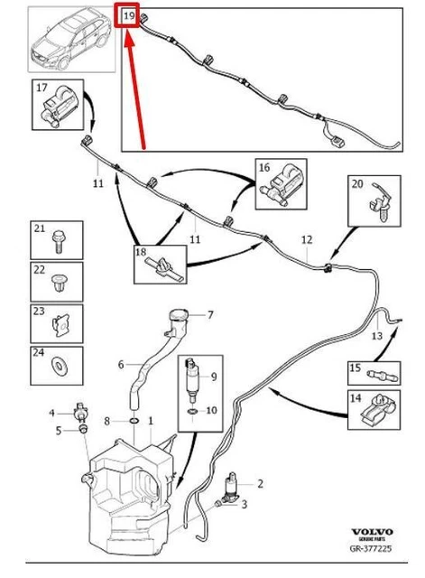 VOLVO XC60 MK1 Front Windshield Washer Nozzle Genuine 31349005 £44.82 ...