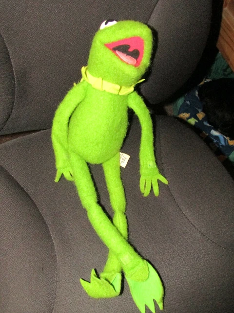 DISNEY THE MUPPETS Vintage Kermit The Frog Plush Felt 1976 Fisher Price ...