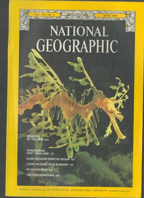 National Geographic Magazine June 1978 Dragons Of The Deep Cover