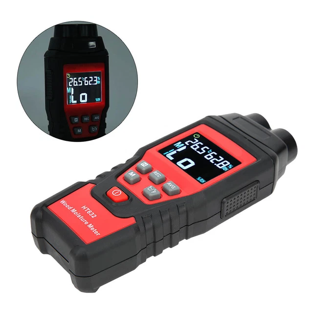 WOOD DAMP DETECTOR Wood Humidity Measuring Tool HT632 Timber Humidity ...