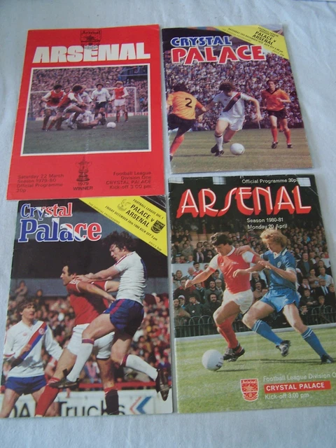 4 X ARSENAL v Crystal Palace football programmes 1970's 80's £3.00 ...