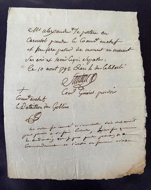 RÉVOLUTION ANTOINE SANTERRE. Ordre a ALEXANDRE de se porter au ...