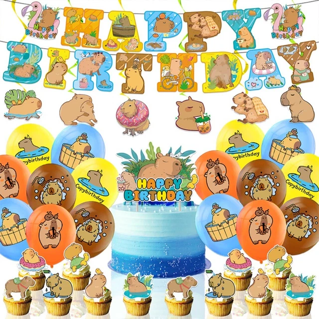 BACKDROP CAPYBARA BIRTHDAY Decorations Capybara Happy Birthday Banner ...