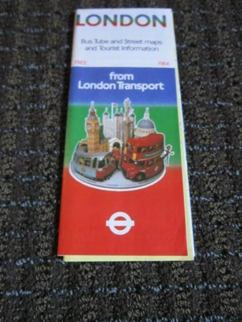 VINTAGE 1980S MAP London UK Bus Tube Street Transport Tourist Info Ads ...