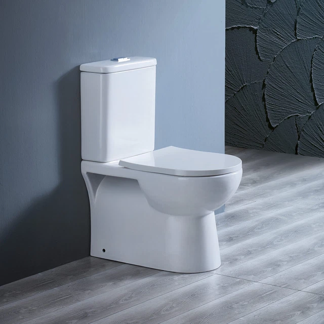 BACK TO WALL Rimless Dual Flush Toilet Suite Soft Close P S TRAP ...