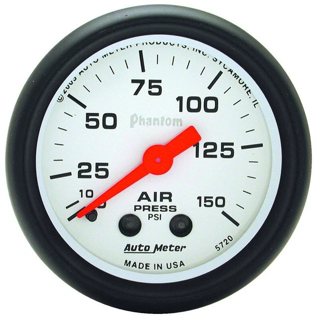 AUTO METER PHANTOM 2-1/16 Air Pressure Gauge 0-150PSI - AU5720 EUR 135 ...