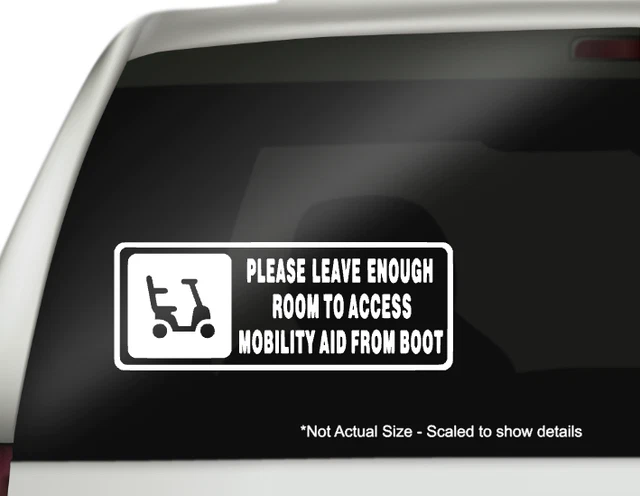 DISABLED AWARENESS DISABILITY Scooter Mobility Car Park Car Van Sticker ...