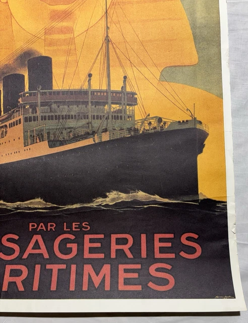 AFFICHE ORIGINALE DE Voyage En Méditerranée - Sandy Hook - 1925 - 102 x ...