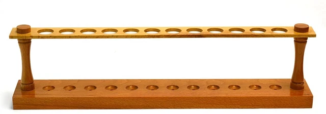 WOODEN TEST TUBE Rack - Holds 12 Tubes - 17" Wide - Polished Wood ...
