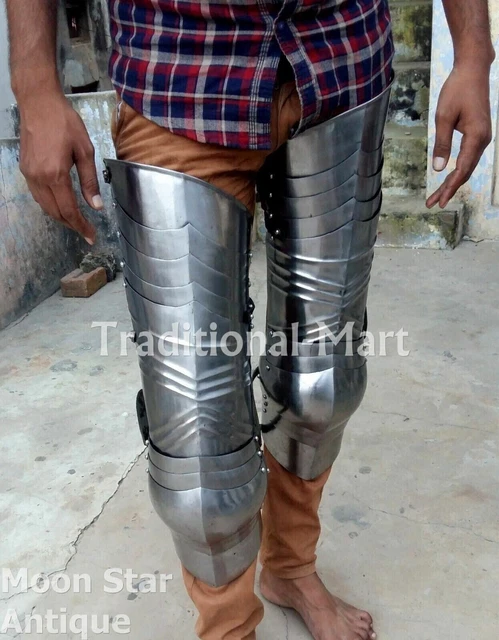 GOTHIC LEG GUARD Armor Set Medieval Knight Crusader Spartan 18GA Steel ...