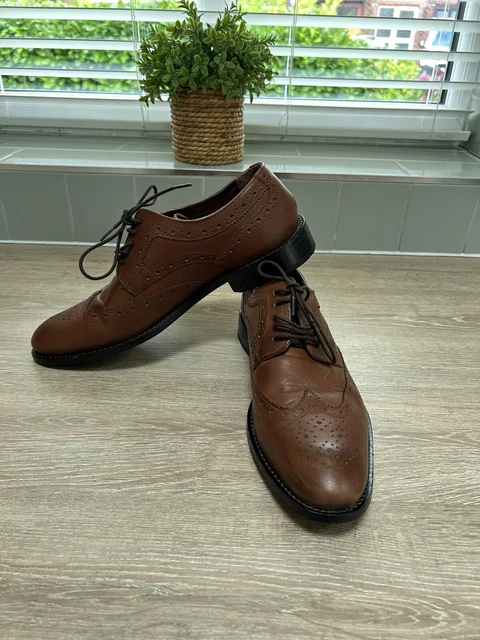 JASPER CONRAN MEN’S Brown Brogues Tan Leather Smart Shoes Size 8 UK £14 ...