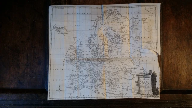 1756 ANTIQUE COPPER Plate Map Chart Of Europe - Thomas Jefferys £30.00 ...