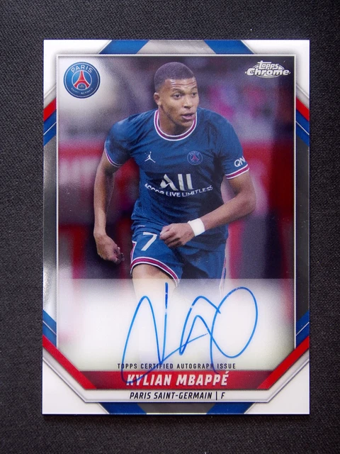 2021-22 TOPPS CHROME PSG Set Kylian Mbappe On Card AUTO Autograph #/79 EUR 82,68 - PicClick IT