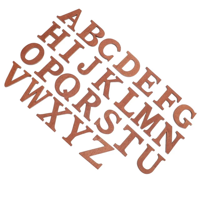 26 PCS WOOD Alphabet Letters Wooden Cutouts for Creative Craft ...