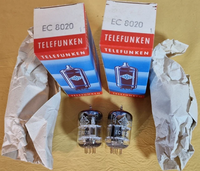 SELECTED MATCHED PAIR EC8020 Telefunken, in original box and virgin ...