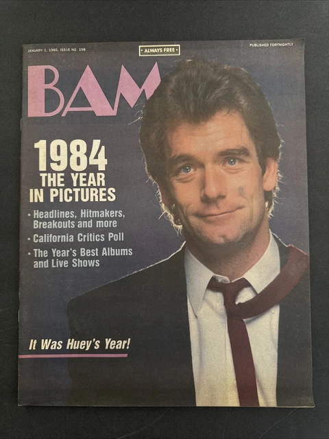 BAM MAGAZINE 1985 * Huey Lewis And The News * Van Halen Ratt Hall Oates ...