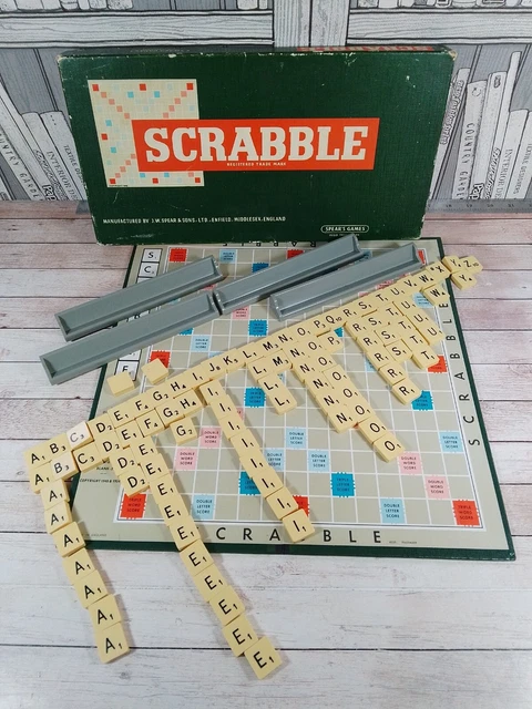 VINTAGE SCRABBLE BOARD Game Replacement Spares Parts Spears 1954 Arts ...