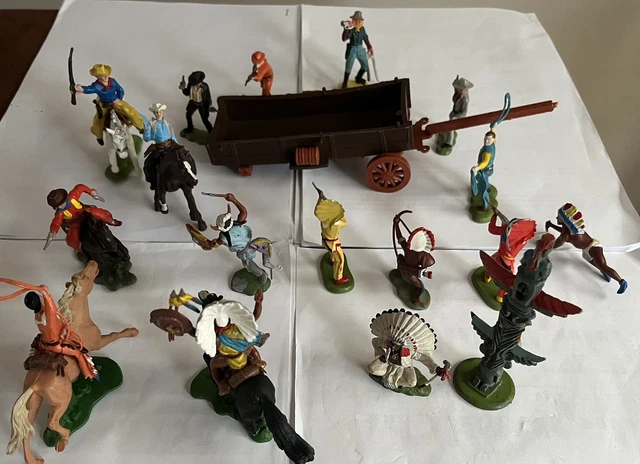 VINTAGE TIMPO WAGON + BRITAINS Cowboys And Indians -Six on Horseback £ ...