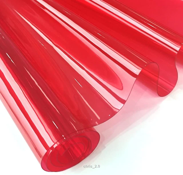 30X135CM TRANSPARENT PVC Vinyl, 0.4mm Neon Solid Color Waterproof ...