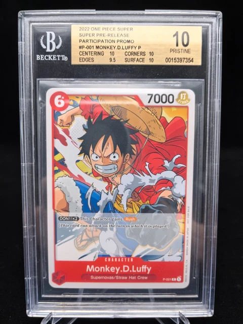ONE PIECE CARD Game Super Pre-Release Luffy P-001 BGS10 EUR 133,39 - PicClick IT
