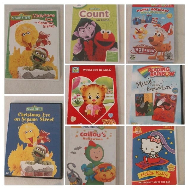 PBS KIDS DVD Lot Sesame Street Word World Daniel Tiger Caillou Hello ...