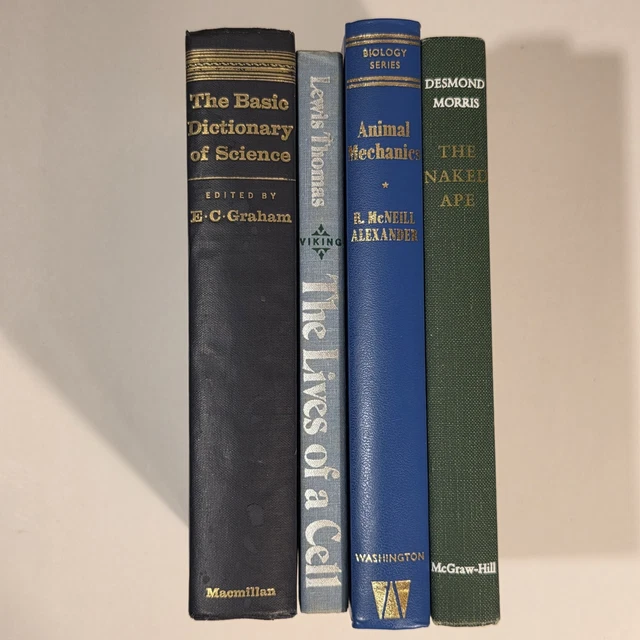 VINTAGE SCIENCE BOOKS Lot Animal Mechanics Naked Ape Lives of a Cell ...