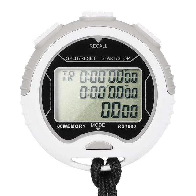 PROFESSIONAL DIGITAL STOPWATCH Timer Waterproof Digital Handheld LCD ...