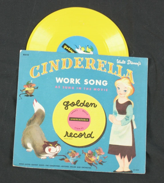 GOLDEN RECORD 78 rpm. CINDERELLA. 6". VG+. Walt Disney's Nursery disc ...