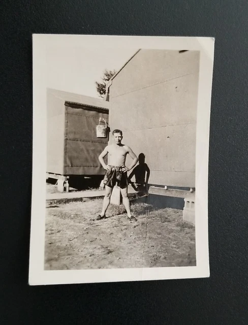 WW2 SHIRTLESS U.S. Army Soldier Wearing Boxing Silks ( Shorts ) PHOTO ...