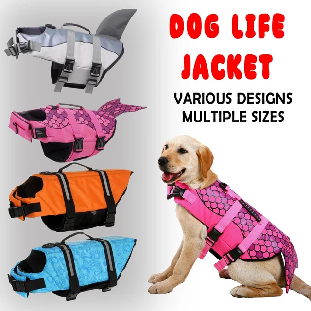 DOG SAFETY LIFE Jacket Pet Rip Stop Buoyancy Lifesaver Adjustable ...