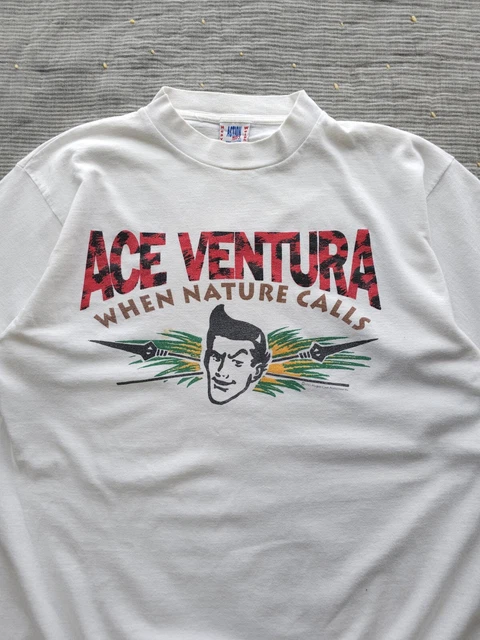 VINTAGE 90S ACE Ventura When Nature Calls Jim Carrey Movie Promo T ...