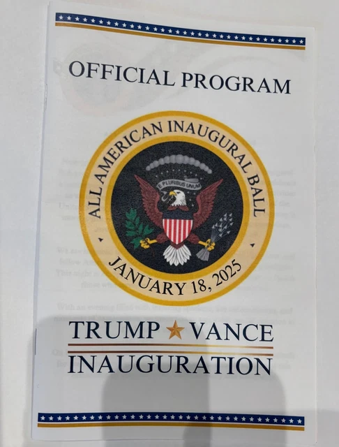 TRUMP AND VANCE All American Ball Official Program $40.00 - PicClick