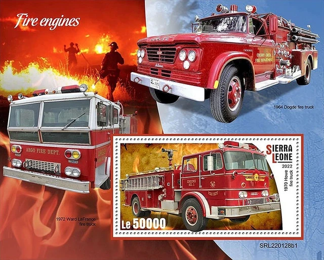 1970 HOWE/1964 DODGE/1972 Ward Fire Engine Stamp Sheet #414 (2022 ...