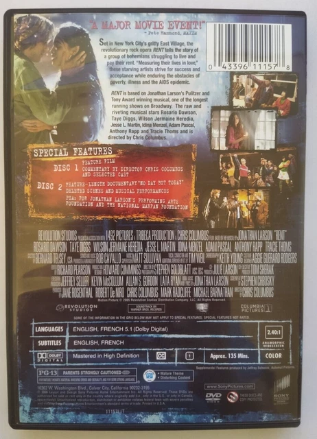 RENT (DVD, 2006, 2-Disc Set, Special Edition, Widescreen) $3.25 ...