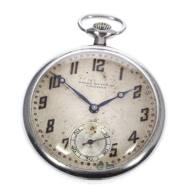 ROLEX SMALL SECOND Vintage Silver Dial Hand Winding Men's Pocket watch ...