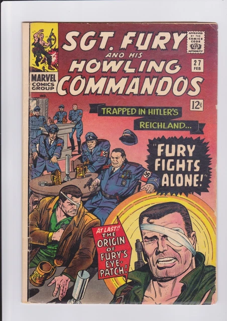 SGT. FURY & His Howling Commandos #27, 2/66 Marvel Origin Of Fury's Eye ...