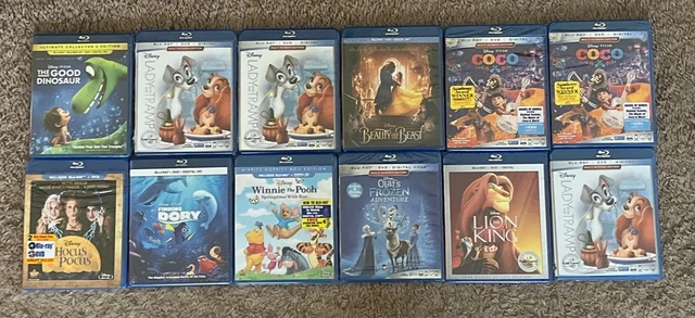 LOT OF 12 Disney (Blu-ray + DVD + Digital Copy) Lady & Tramp Coco See ...