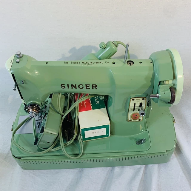 1962 SINGER SEWING Machine Heavy Duty Model 185J Serviced and Working ...