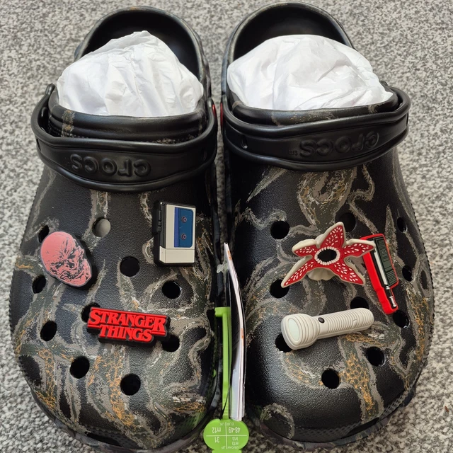 CROCS X STRANGER THINGS Hellfire Classic Clog Upside Down . UK 11 £89. ...