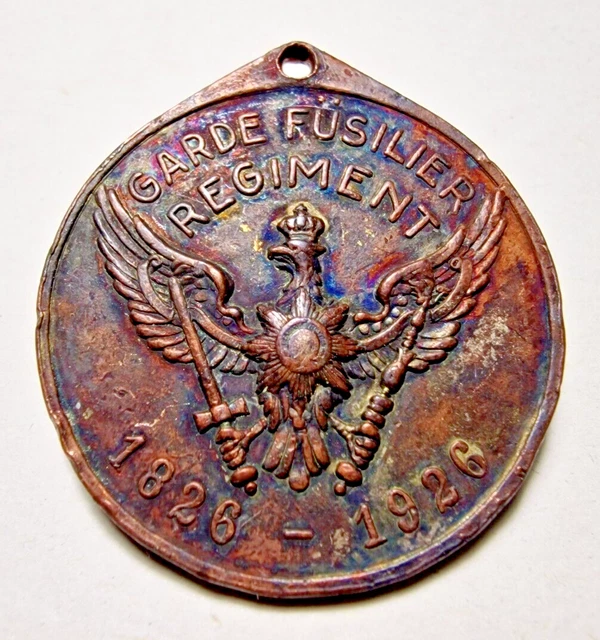 MEDAILLE GARDE FUSILIER Regiment-1826/1926-Medal-Medaglia-Preußischen ...