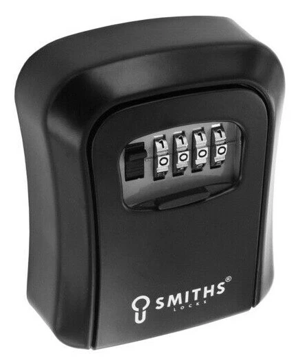SMITHS LOCKS 4 Digit Combination Indoor Outdoor Secure Key Lock Safe ...