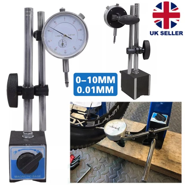 DIAL TEST INDICATOR DTI Gauge + Magnetic Base Stand Metric Precision ...
