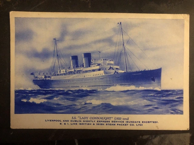 MINT ENGLAND PICTURE Postcard SS Lady Connaught Liverpool Dublin ...