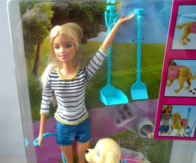 BARBIE WALK & Potty Pup Doll & Playset Pooping Puppy Mattel Dwj68 *Bnib ...