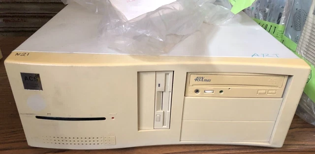 VINTAGE RETRO PC Case Beige Computer Case ATX Desktop White Used full ...