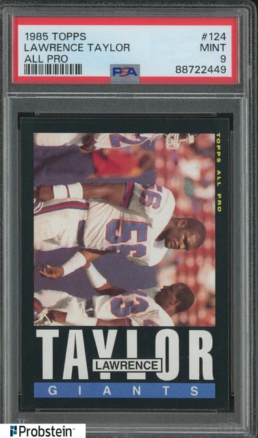 1985 TOPPS FOOTBALL #124 Lawrence Taylor Giants All-Pro HOF PSA 9 COMME ...